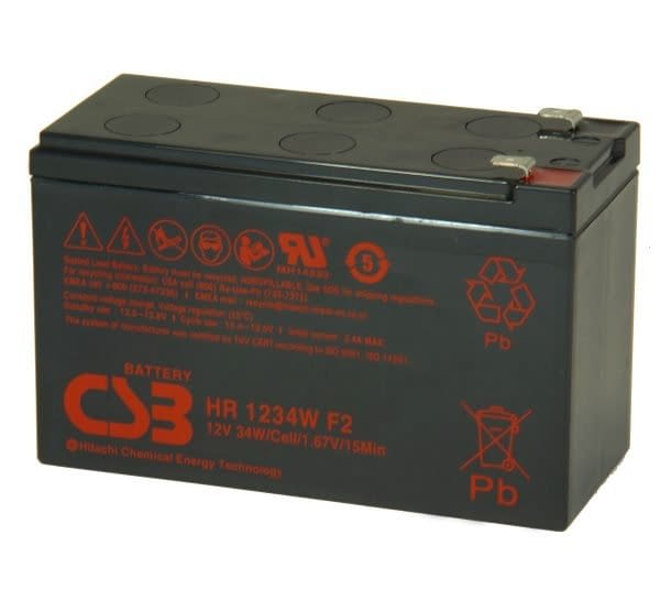 CSB HR1234W F2 12V 9Ah 34W Sealed Lead Acid Replacement UPS Battery ...